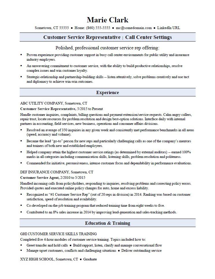 Templates R sum Templates Stationery Customer Service Representative 