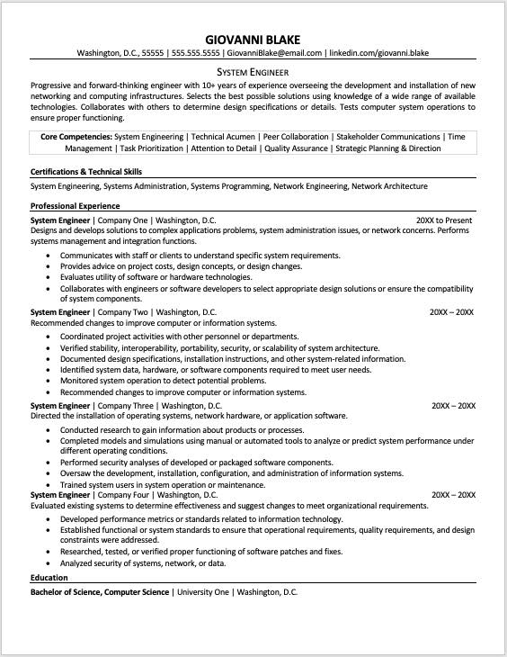 System Engineer Resume | Monster.com